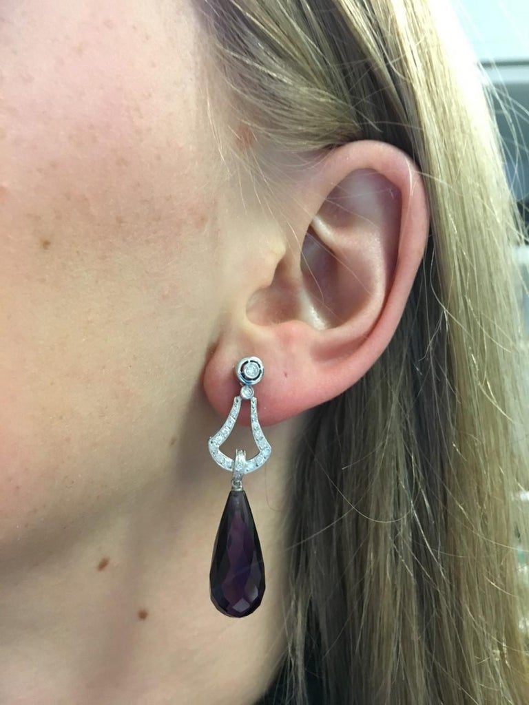 18 Karat White Gold Gem Earring Interchangeable Set at 1stDibs