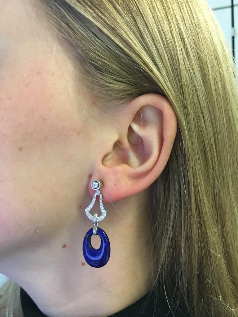 18 Karat White Gold Gem Earring Interchangeable Set at 1stDibs