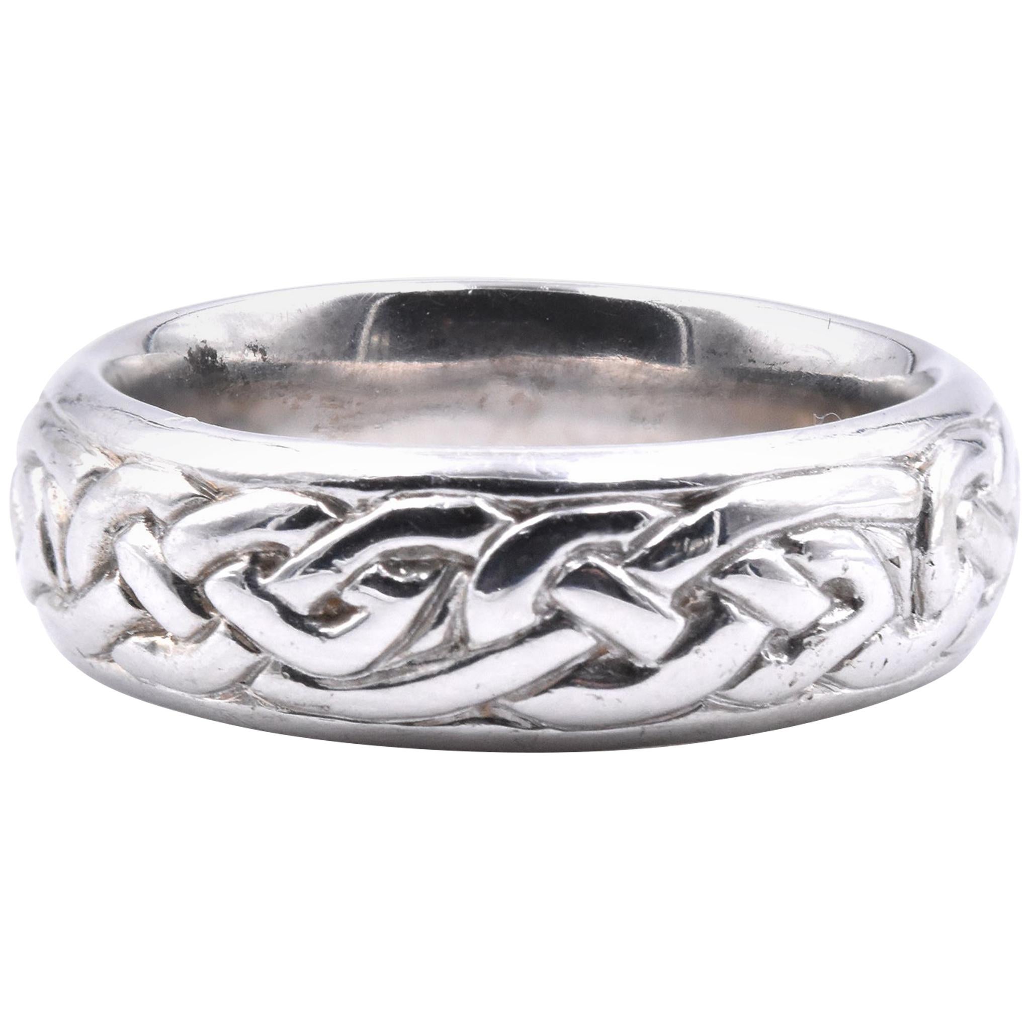 Gents 18 Karat Yellow Gold and Platinum Wedding Band at 1stDibs