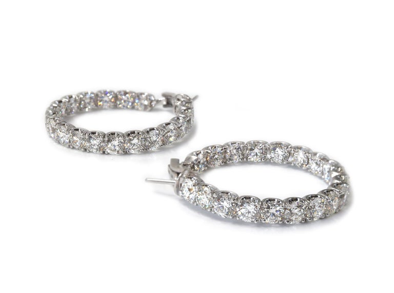 18 Karat White Gold Graff Diamond Inside-Out Hoop Earrings at 1stDibs