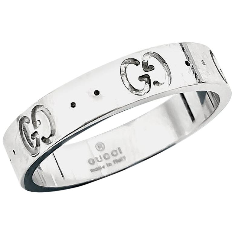 18 Karat White Gold Gucci Icon Band Made in Italy For Sale at 1stDibs ...