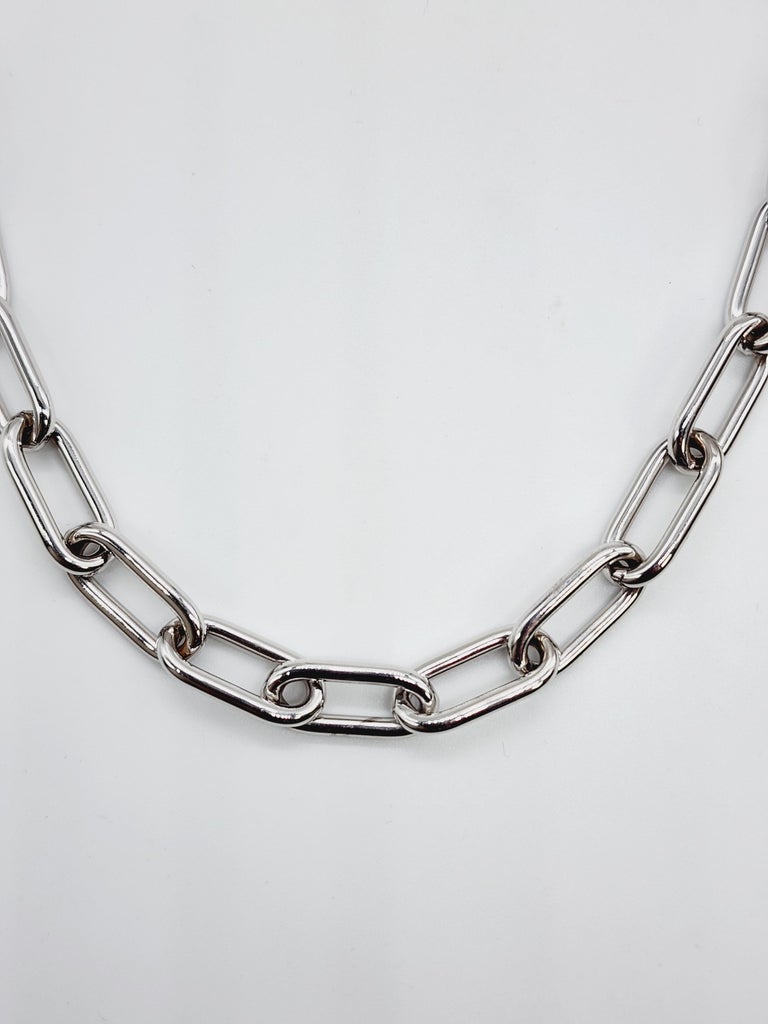 18 Karat White Gold Italian Link Chain For Sale at 1stDibs