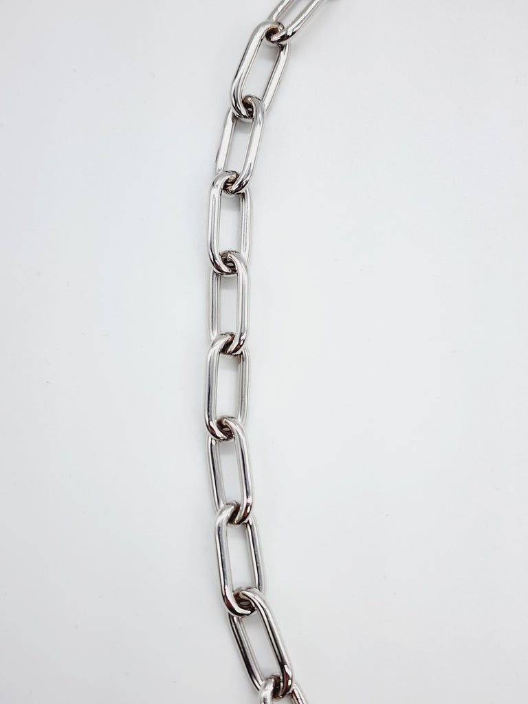 18 Karat White Gold Italian Link Chain For Sale at 1stDibs