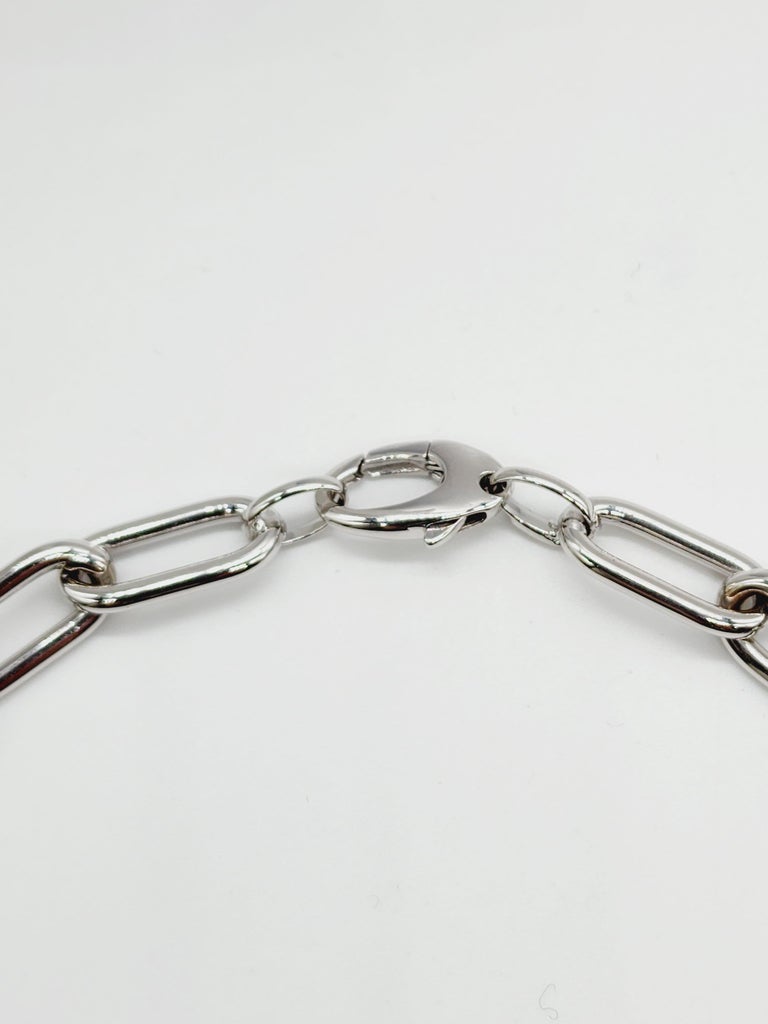 18 Karat White Gold Italian Link Chain For Sale at 1stDibs