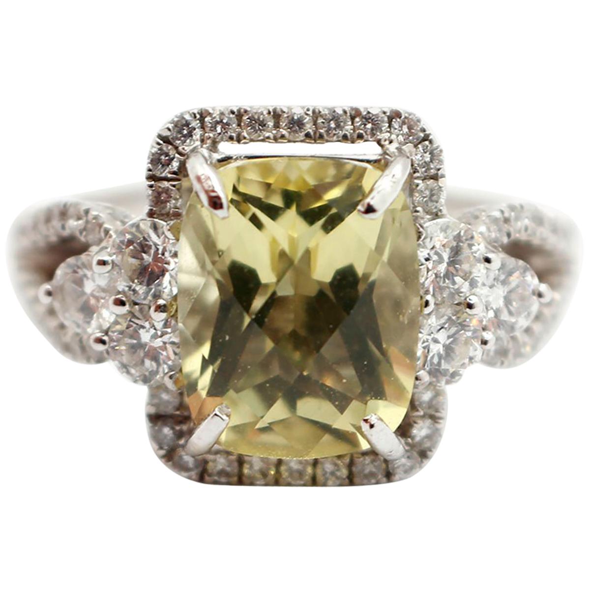 Sharon Khazzam 14.38 Carat Lemon Quartz, Blue Sapphire and White ...