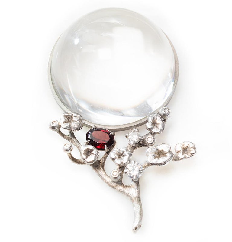 18 Karat White Gold Moon Pendant Necklace, 1.5 Carat Diamonds by the ...