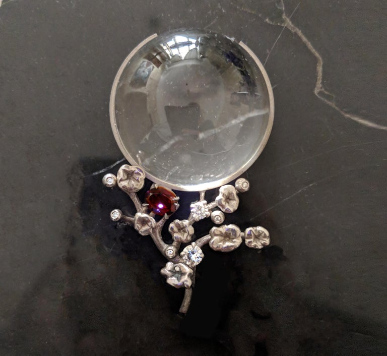18 Karat White Gold Moon Pendant Necklace, 1.5 Carat Diamonds by the ...