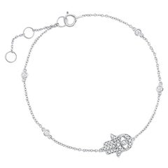 18 Karat Rose Gold Evil Eye Diamond Bracelet at 1stDibs | evil eye tennis bracelet, diamond evil ...