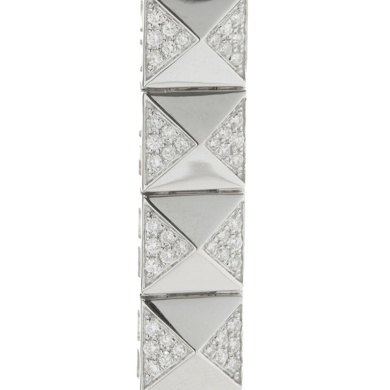 18 Karat White Gold Pave Diamond Spike Bracelet For Sale at 1stDibs