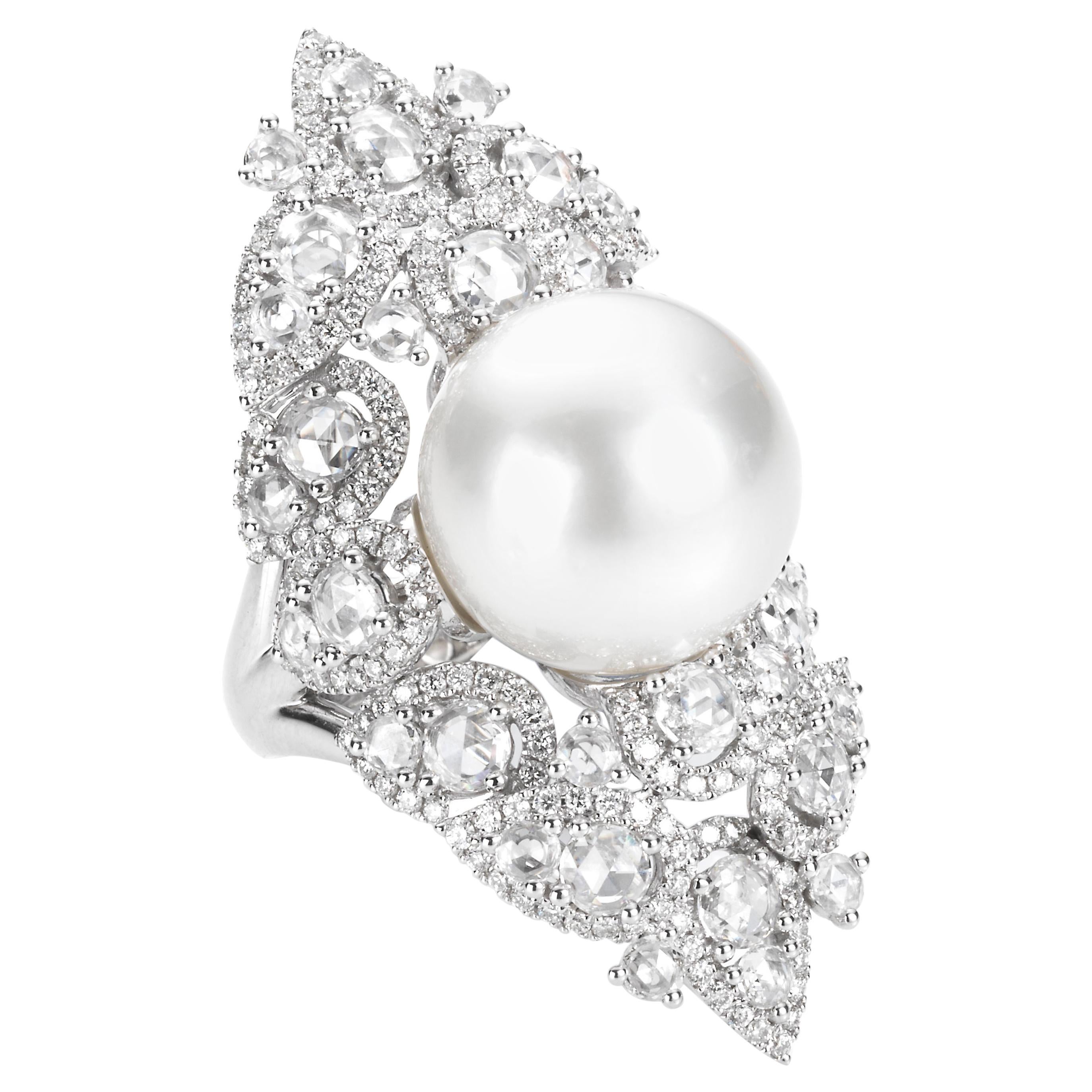 18 Karat White Gold and Diamond Collier Necklace For Sale at 1stDibs