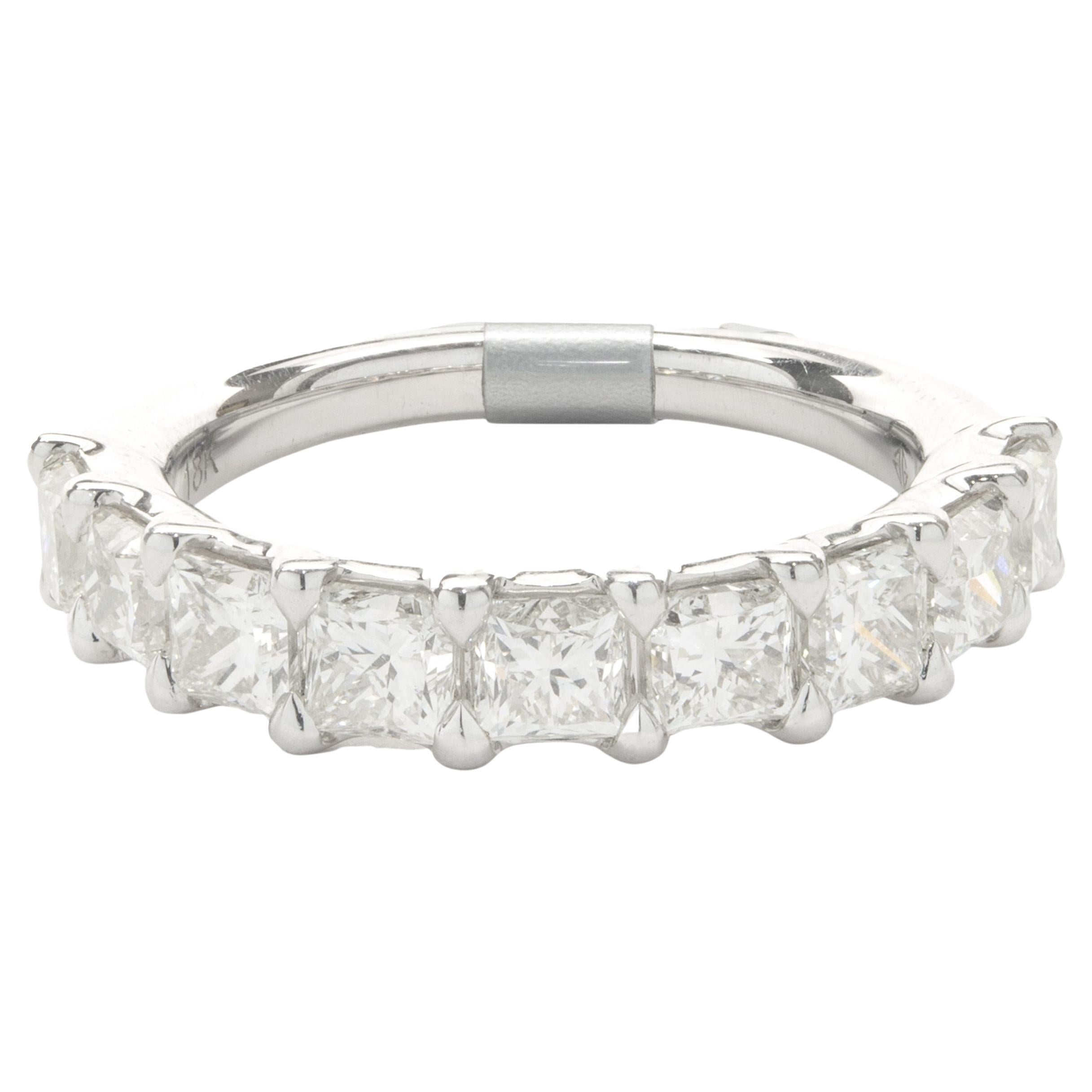 18 Karat Yellow Gold Princess Cut Diamond Waterfall Band For Sale at ...