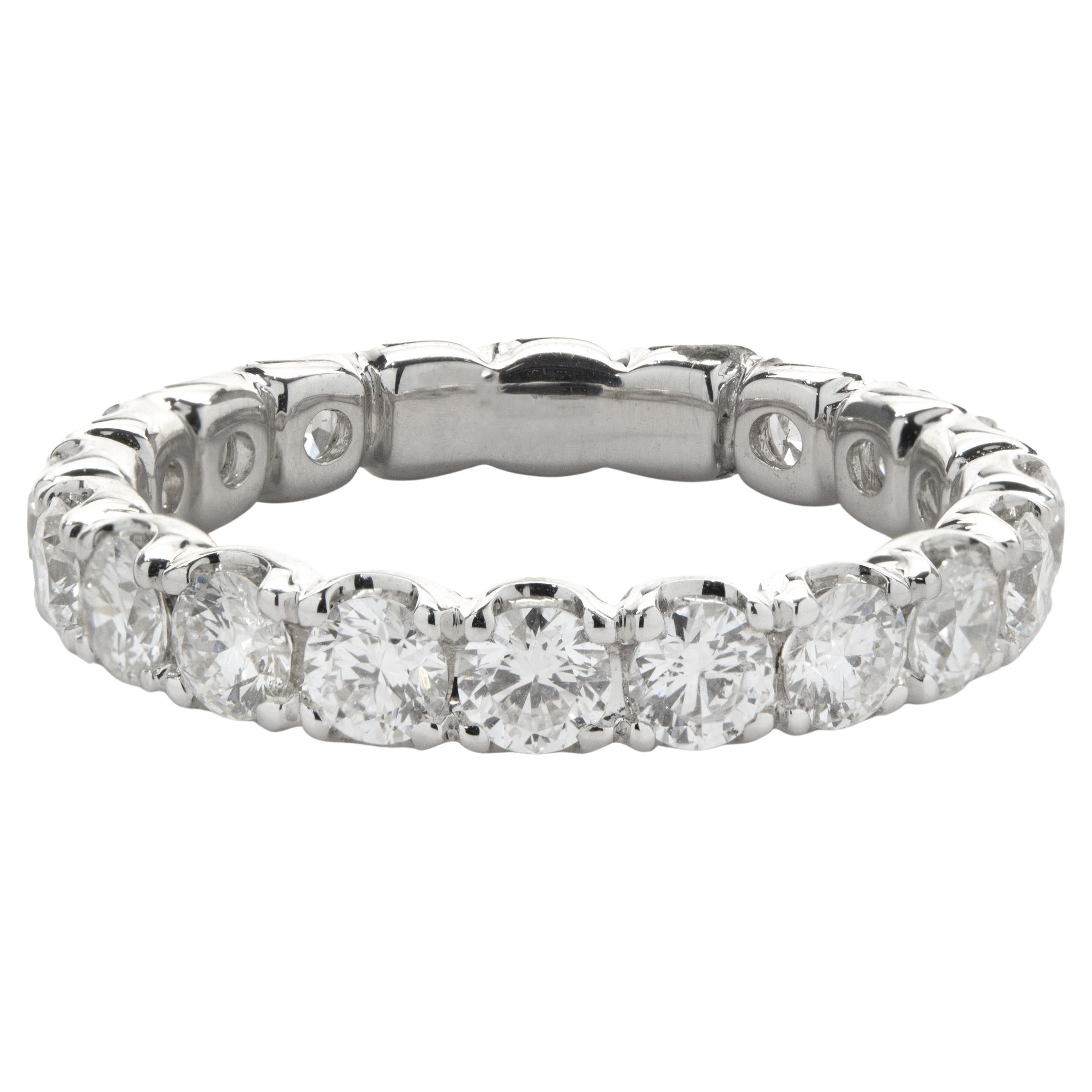 18 Karat White Gold Round Brilliant Diamond Eternity Band For Sale at ...