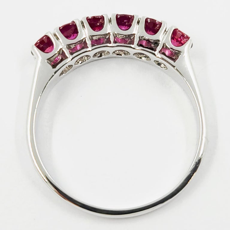 18 Karat White Gold Ruby Band Ring at 1stDibs