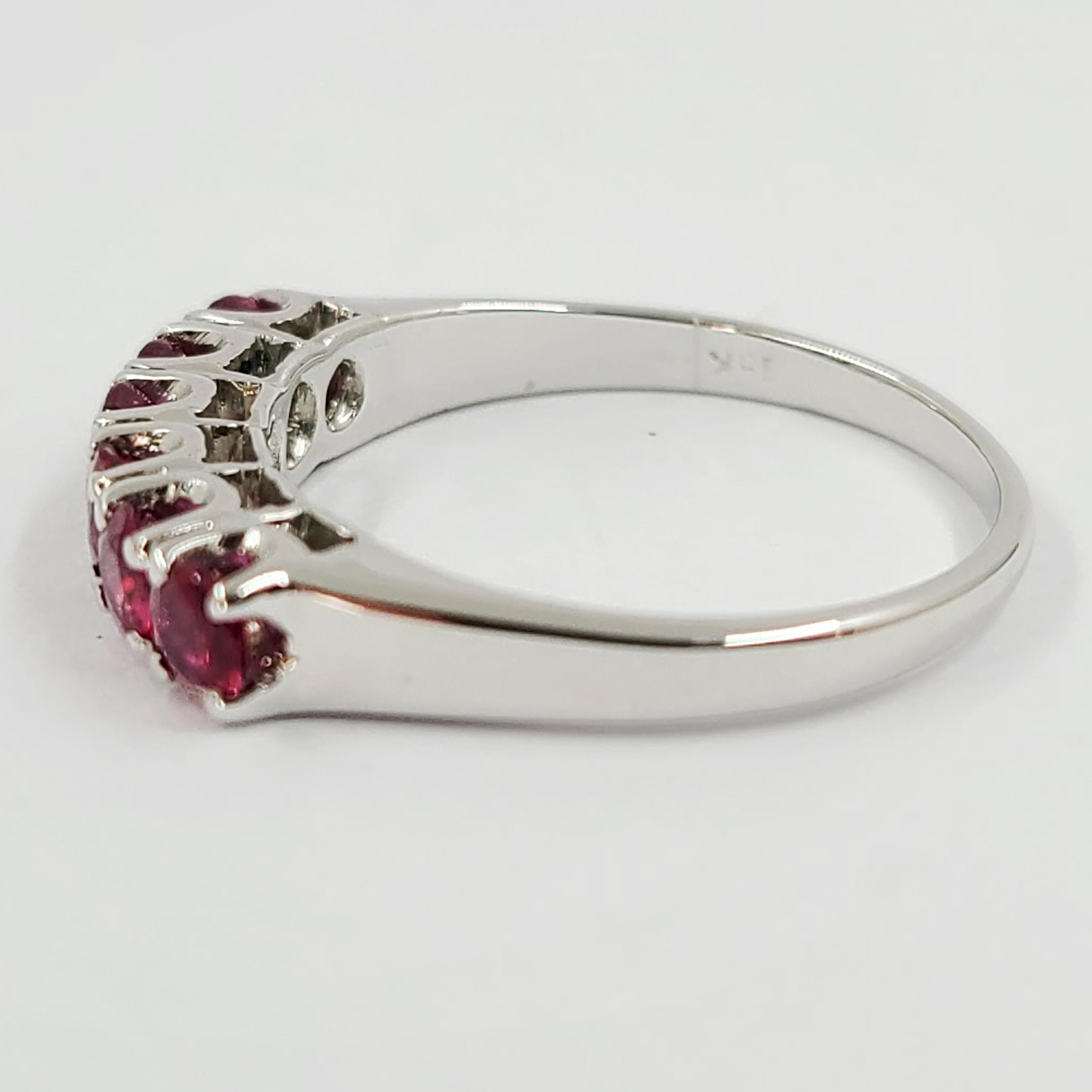 18 Karat White Gold Ruby Band Ring at 1stDibs