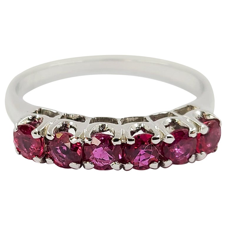 18 Karat White Gold Ruby Band Ring at 1stDibs