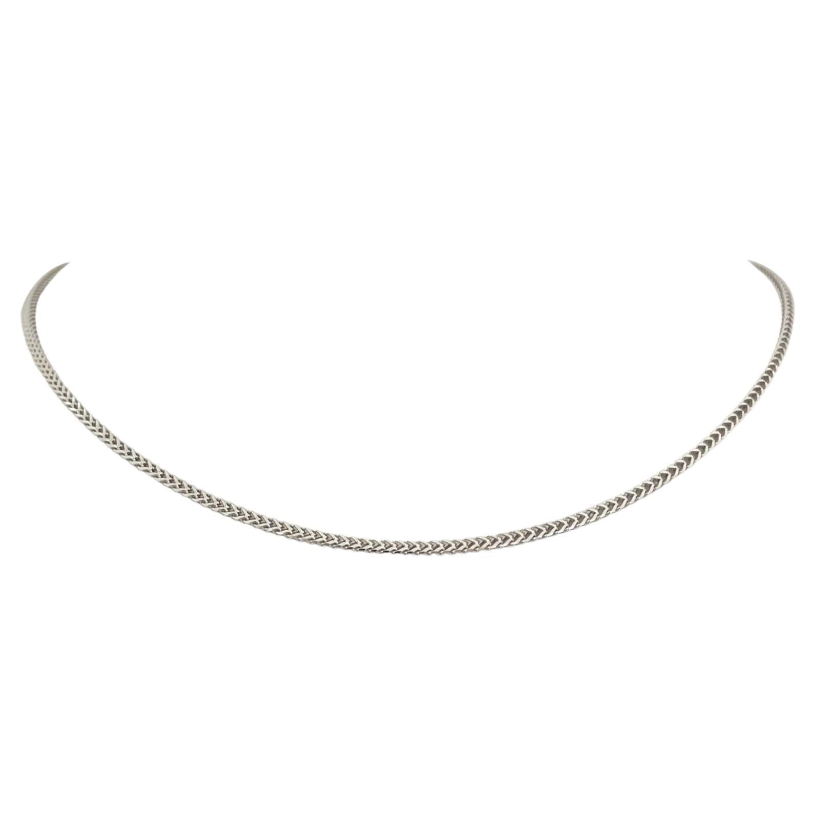 18 Karat Yellow Gold Solid Thin Box Link Chain Necklace For Sale at 1stDibs