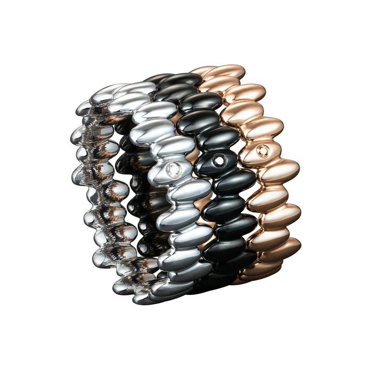 18 Karat White Gold Stacking Ring with Diamond For Sale at 1stDibs
