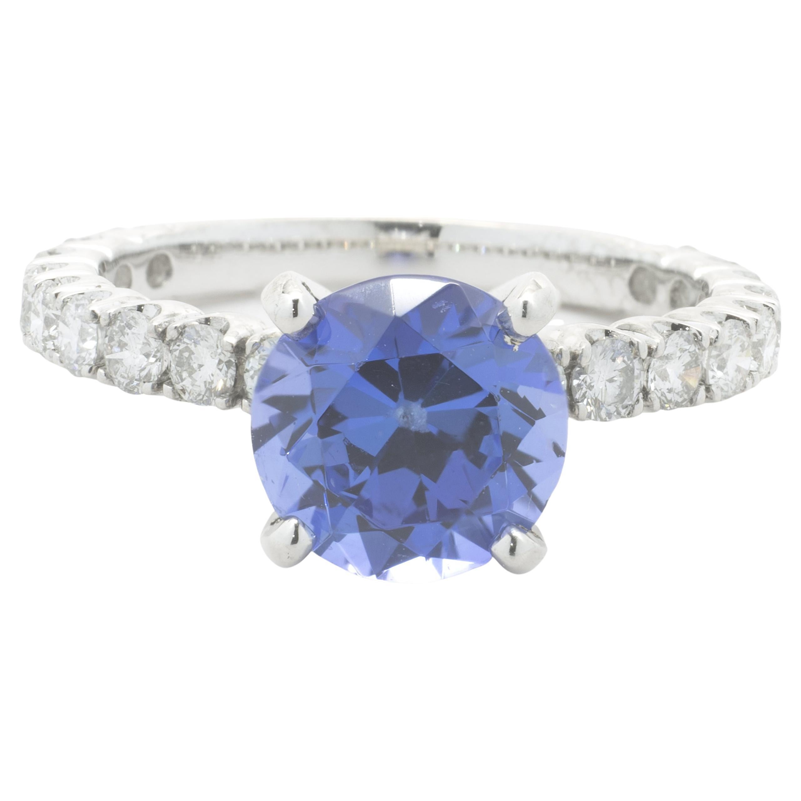 Tanzanite with Tsavorite and Diamond Ring Set in 18 Karat White Gold ...