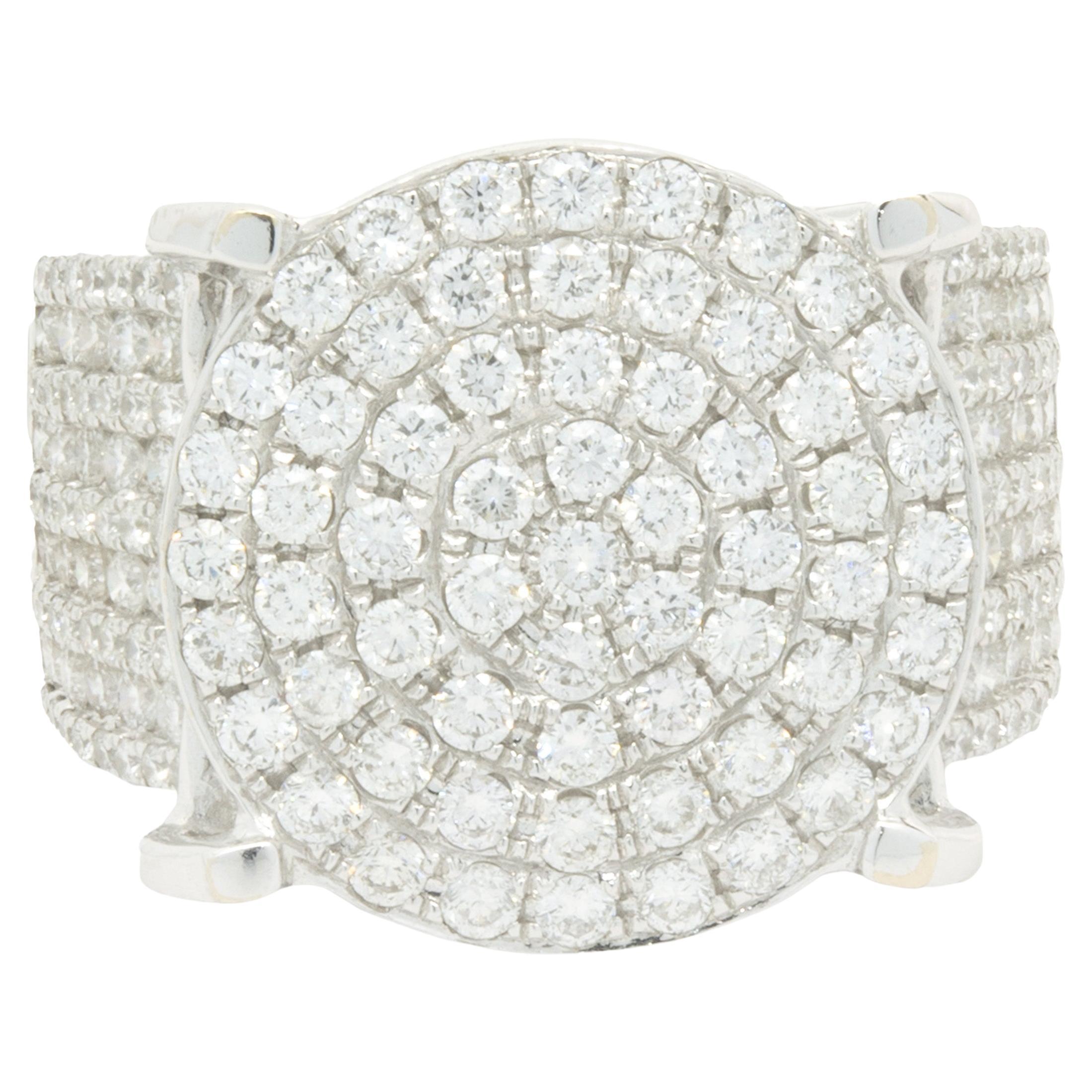 Emerald Diamond Three-Row Channel Set Two-Color Gold Fashion Cocktail ...