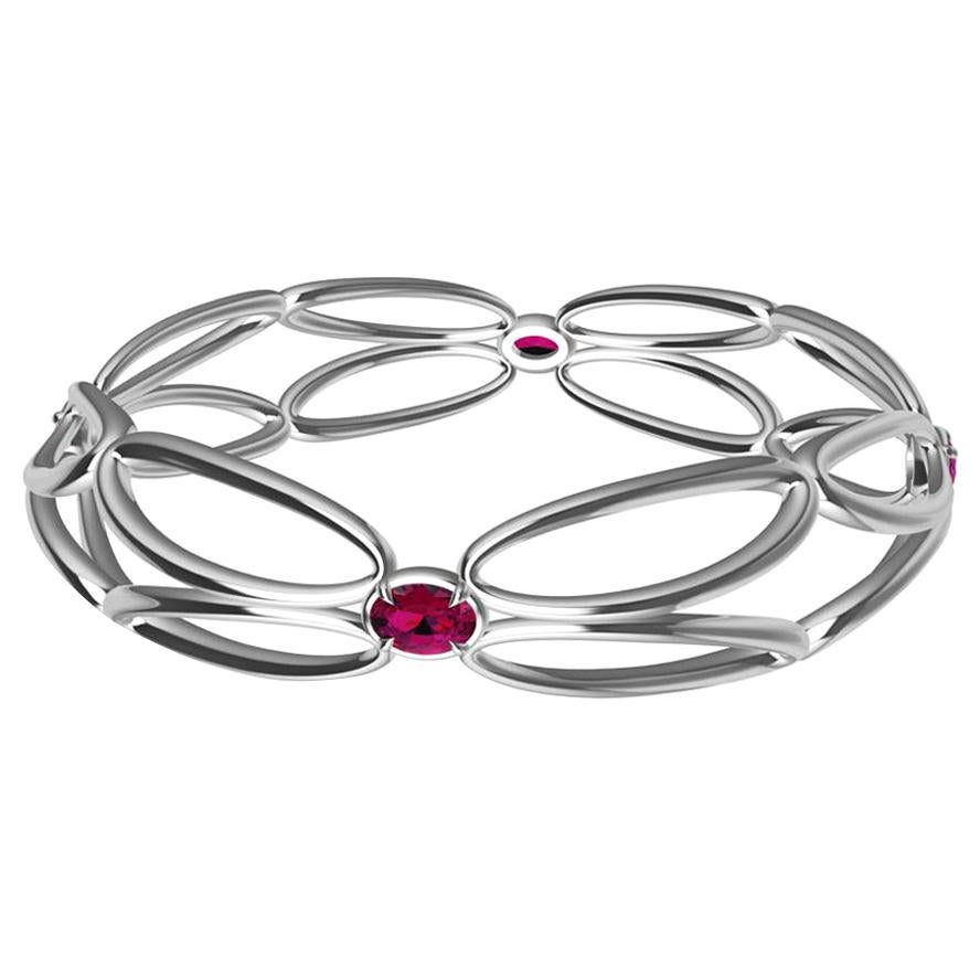 18 Karat White Gold Ruby Arabesque Wings Bracelet For Sale at 1stDibs