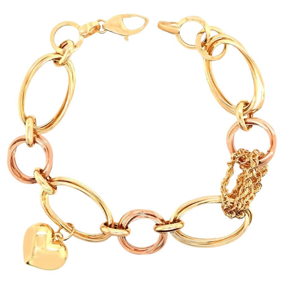 18 Karat Solid Yellow Gold Double Curb Chain Bracelet For Sale at 1stDibs