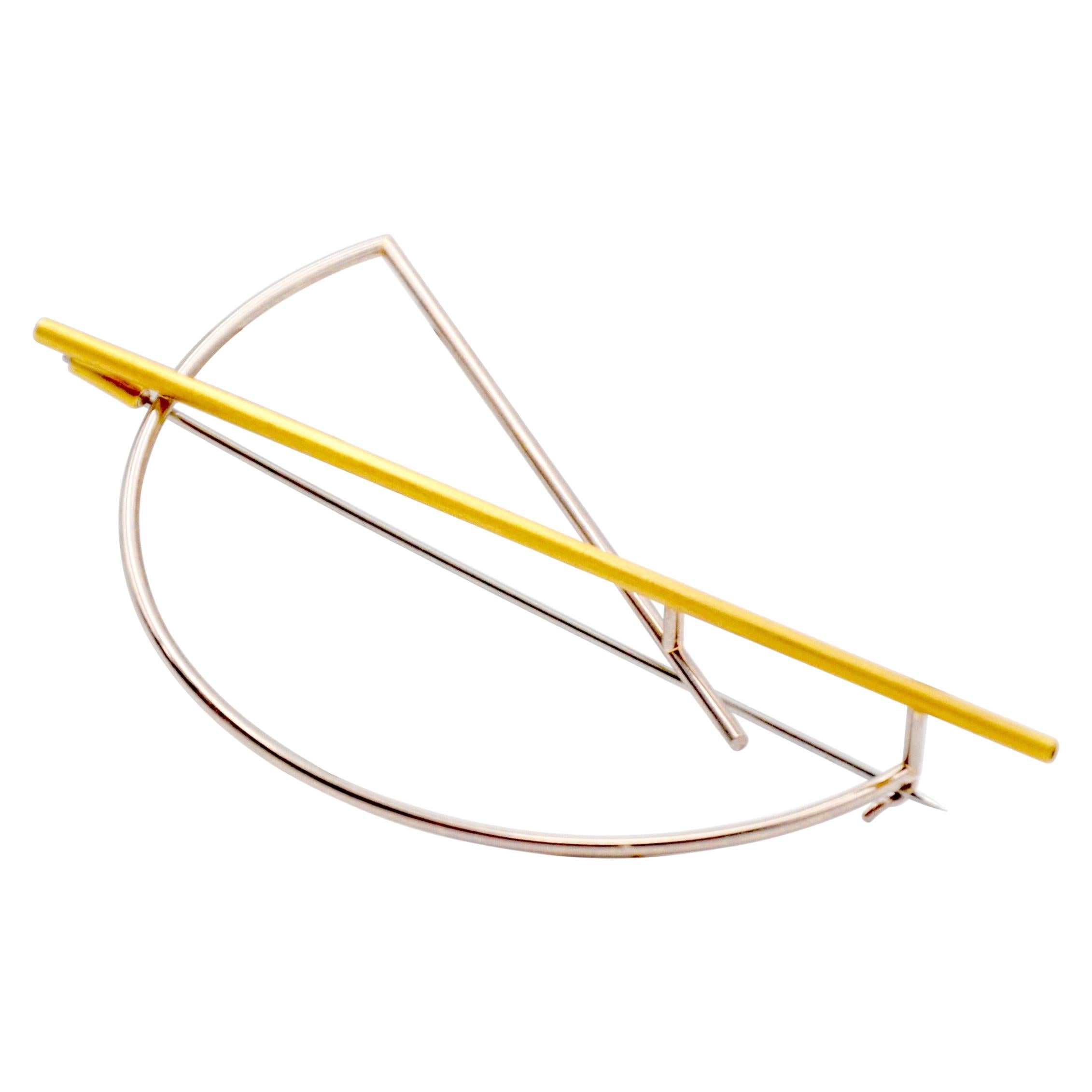 Diamond Guitar 18 Karat Yellow and White Gold Brooch For Sale at ...