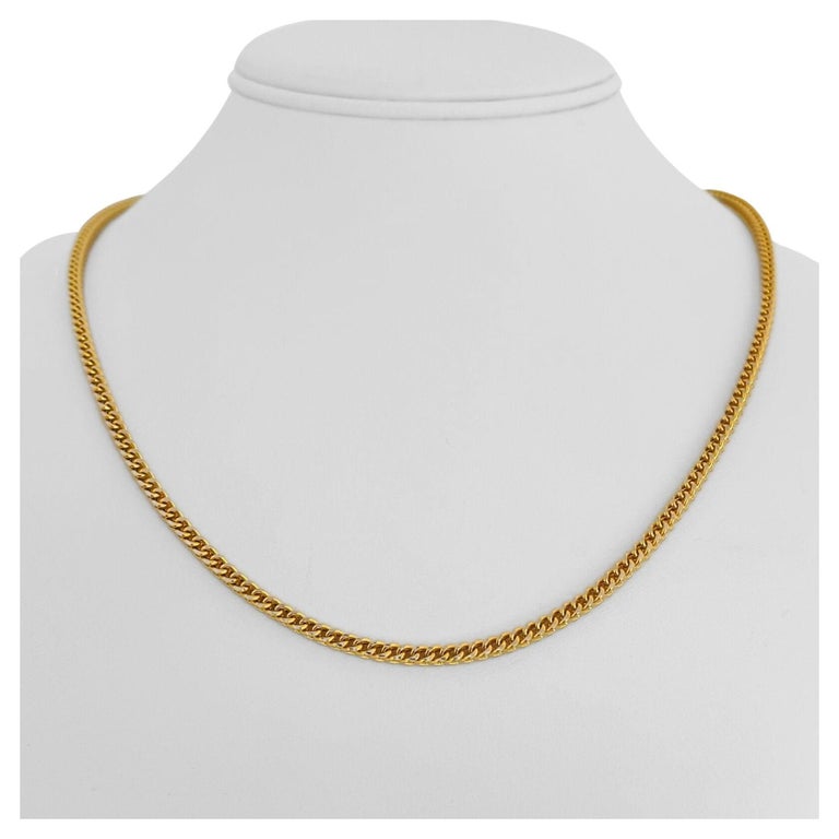 Collier en or jaune et blanc 18 carats avec chane maillons franco et ...