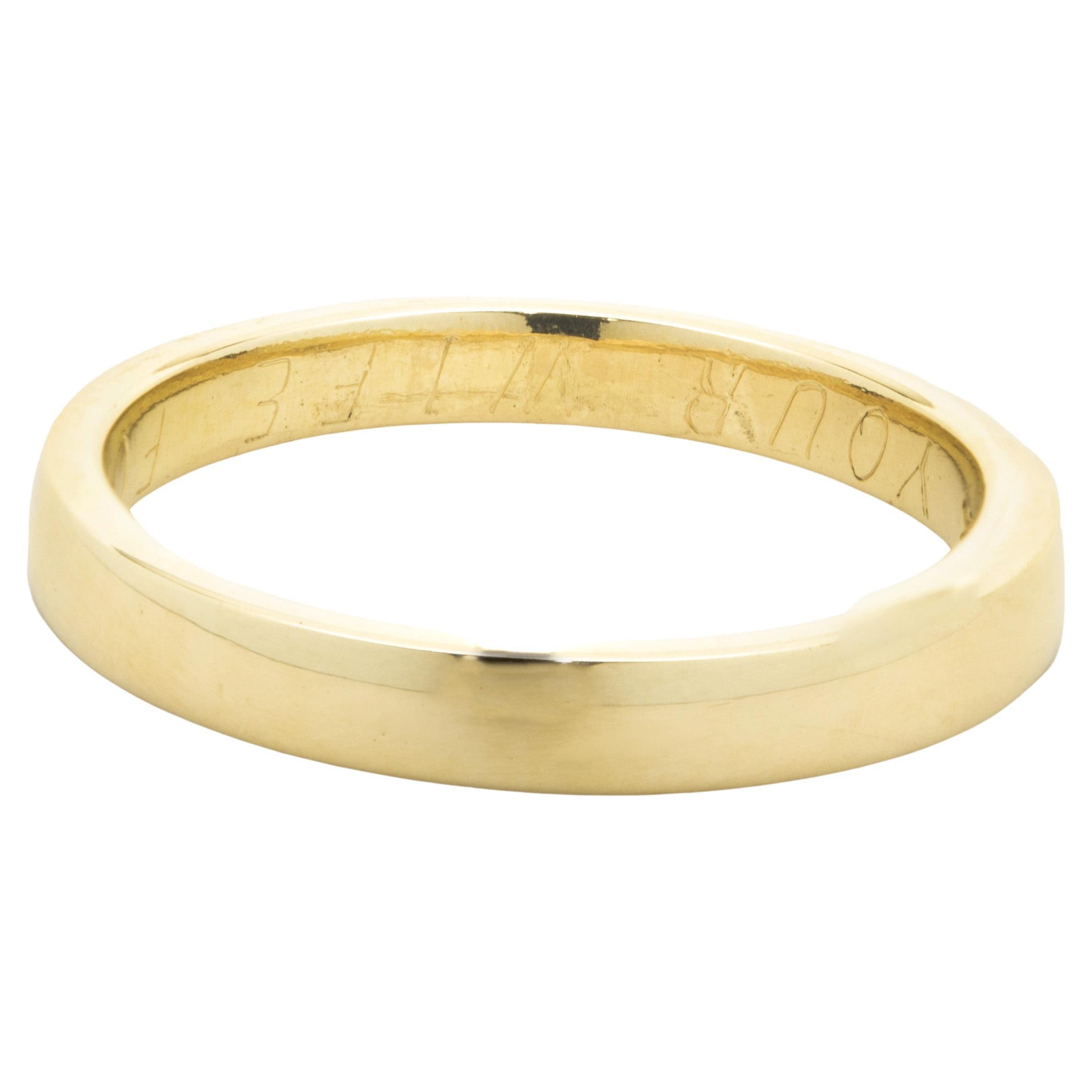 Tiffany and Co. 18 Karat Yellow Gold 3MM Band For Sale at 1stDibs