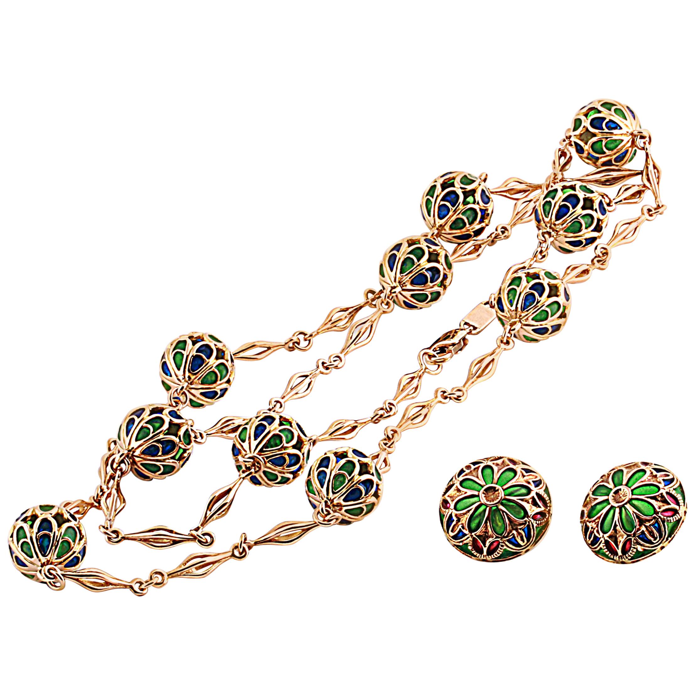 Yves Saint Laurent YSL Vintage Pearl Necklace and Earrings Set For Sale ...