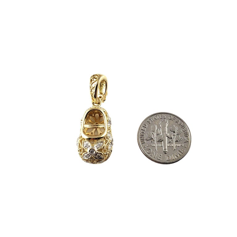 18 Karat Yellow Gold and Diamond Baby Shoe Charm For Sale at 1stDibs