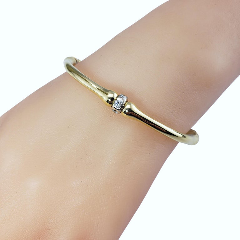 18 Karat Yellow Gold and Diamond Cuff Bracelet For Sale at 1stDibs
