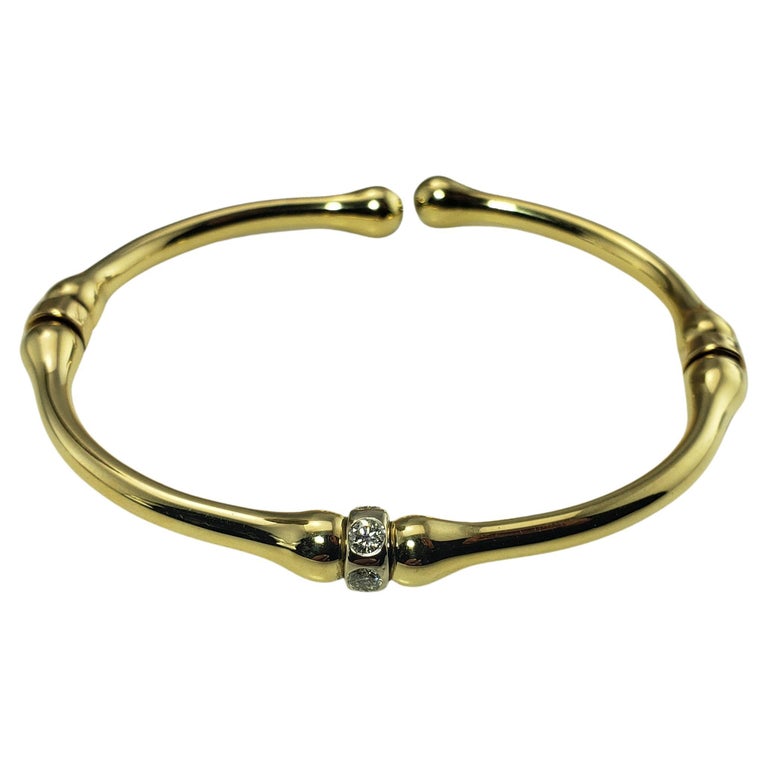18 Karat Yellow Gold and Diamond Cuff Bracelet For Sale at 1stDibs