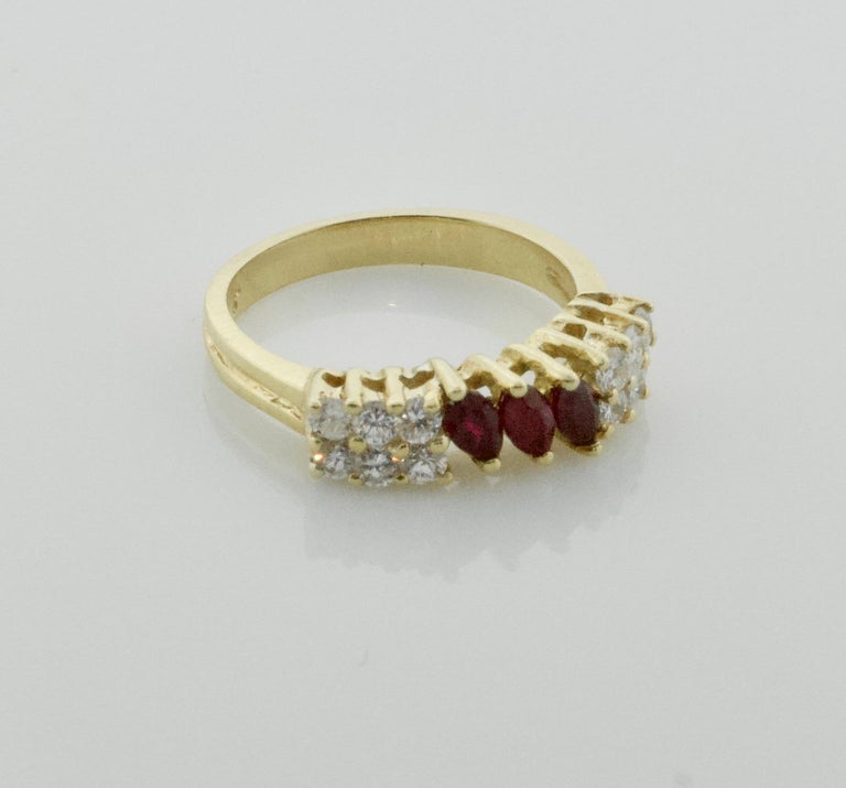 18 Karat Yellow Gold and Diamond Ring For Sale at 1stDibs