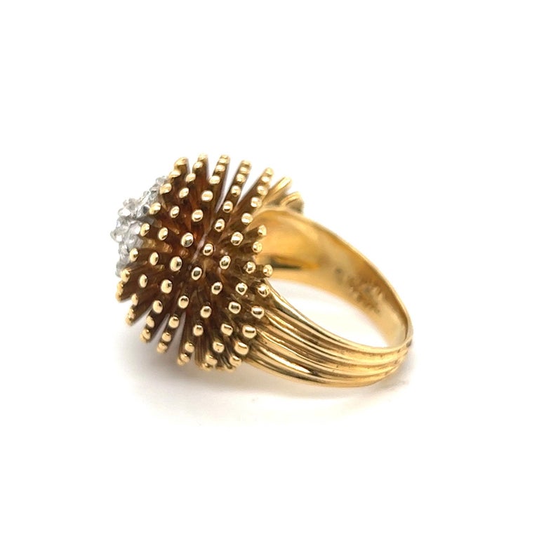 18 Karat Yellow Gold and Diamonds Cocktail Ring by Kutchinsky, 1965 at ...