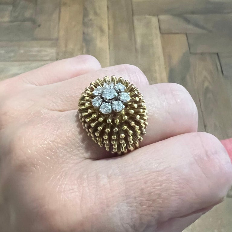 18 Karat Yellow Gold and Diamonds Cocktail Ring by Kutchinsky, 1965 at ...