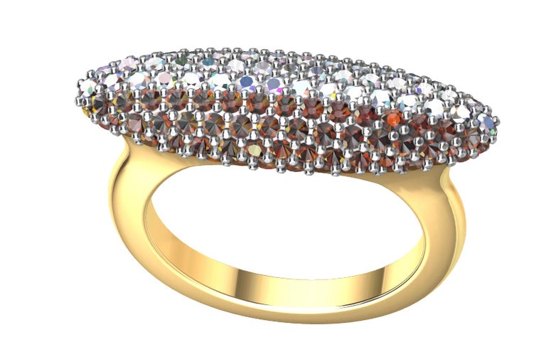 Customizable 18 Karat Yellow Gold and Platinum Campagne Diamonds and ...