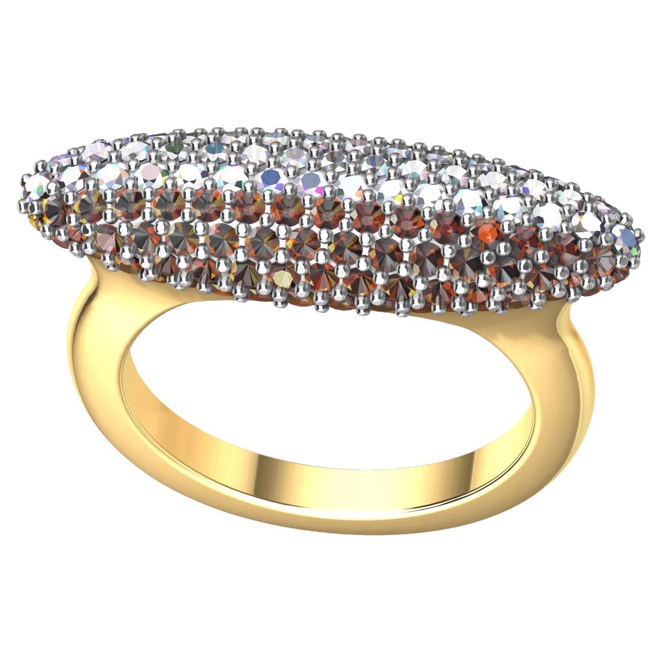 Customizable 18 Karat Yellow Gold and Platinum Sapphire and Diamonds ...