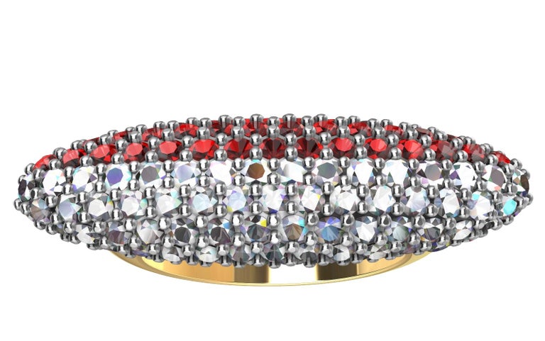 Customizable 18 Karat Yellow Gold and Platinum Ruby and Diamonds Long ...