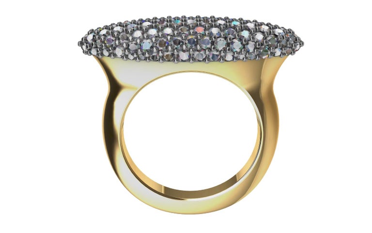 Customizable 18 Karat Yellow Gold and Platinum Sapphire and Diamonds ...