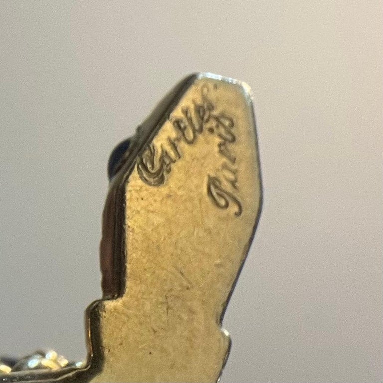 18 Karat Yellow Gold and Sapphire Turtle Brooch, by Cartier, circa 1950 ...