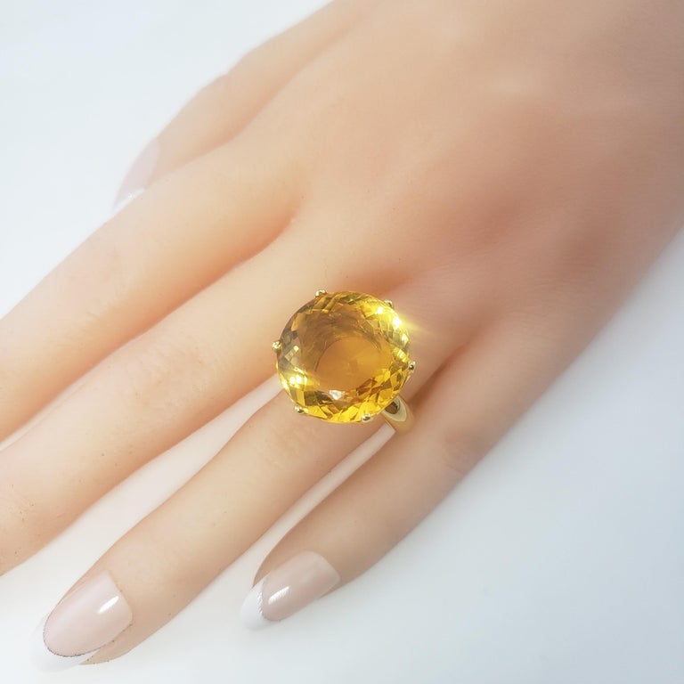 18 Karat Yellow Gold and Synthetic Citrine Ring For Sale at 1stDibs
