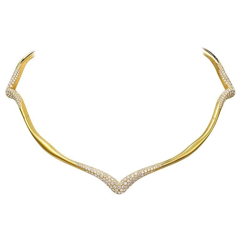 M. Gerard 18 Karat Yellow Gold Diamond Necklace For Sale at 1stDibs | m ...