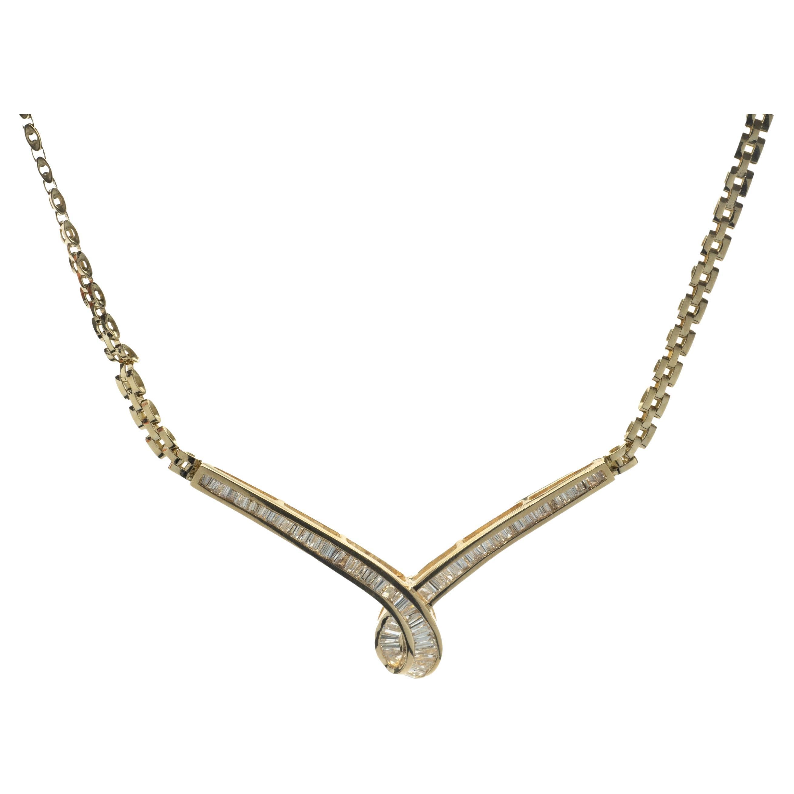 M. Gerard 18 Karat Yellow Gold Diamond Necklace For Sale at 1stDibs | m ...
