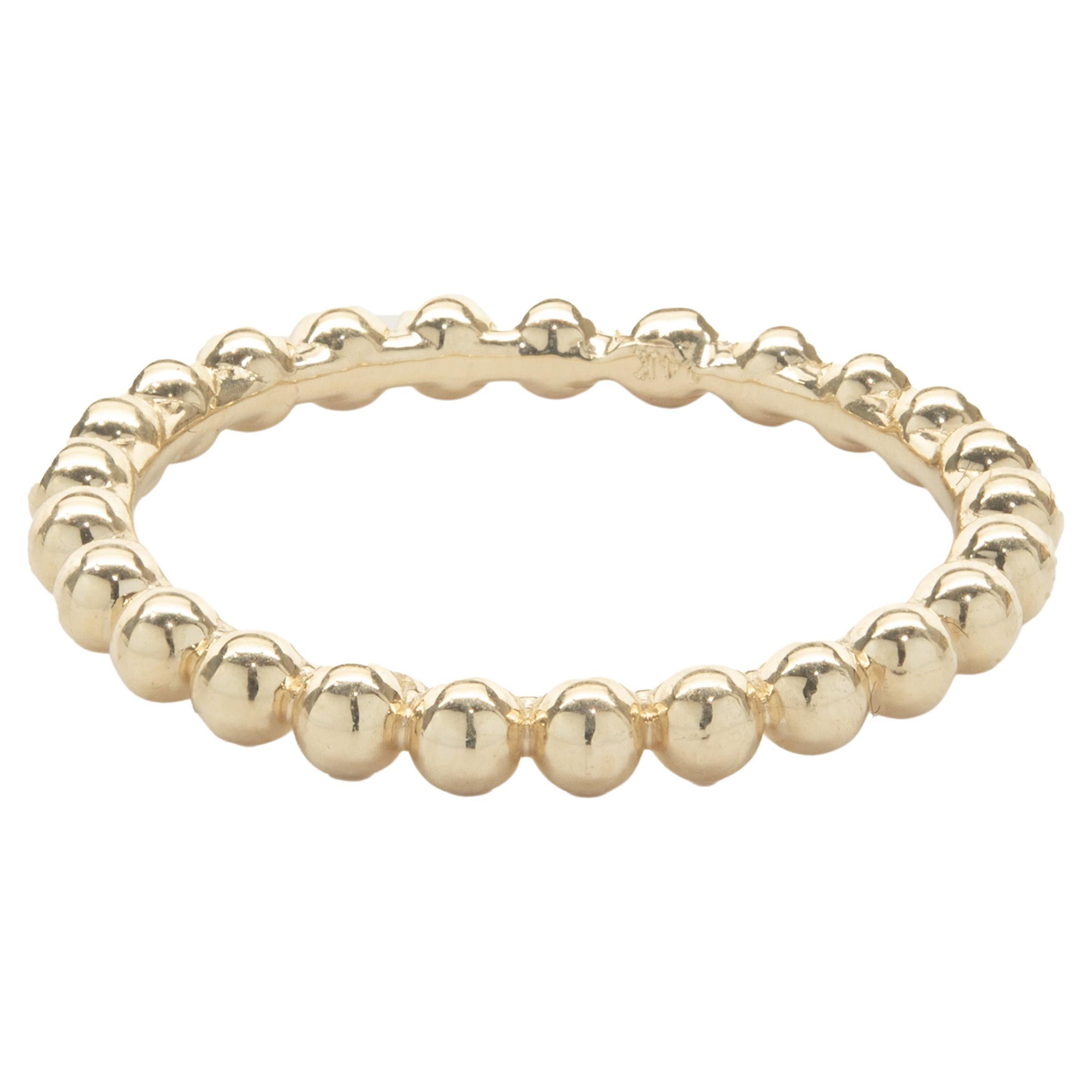 18 Karat Yellow Gold Beaded Band For Sale at 1stDibs