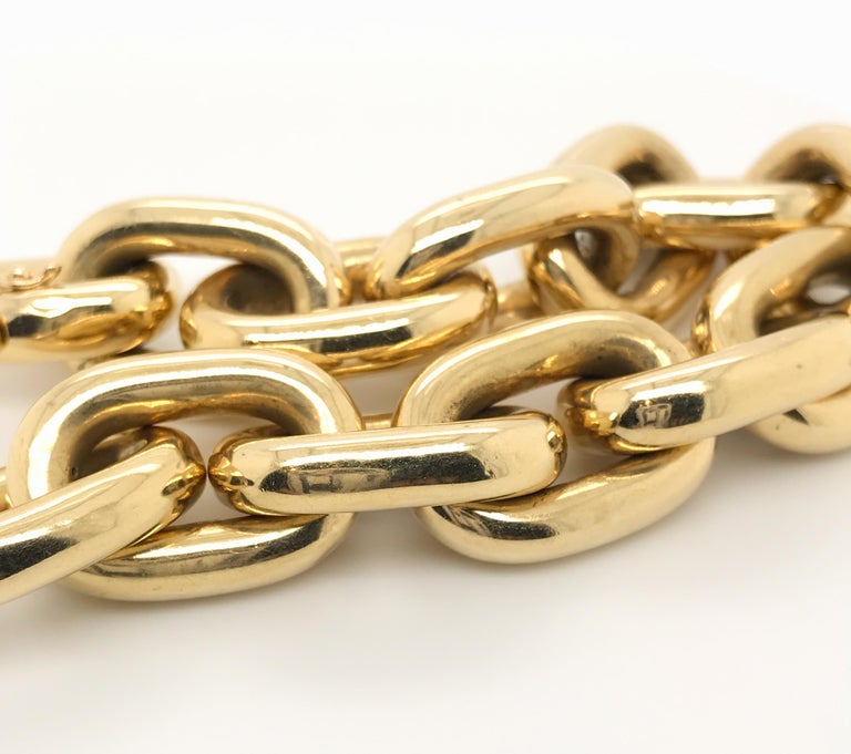 18 Karat Yellow Gold Big Link Chain Bracelet at 1stDibs | big chain ...