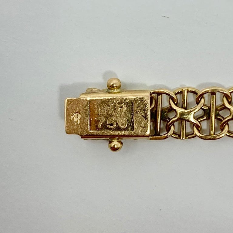 18 Karat Yellow Gold Bismark Link Chain Bracelet For Sale at 1stDibs