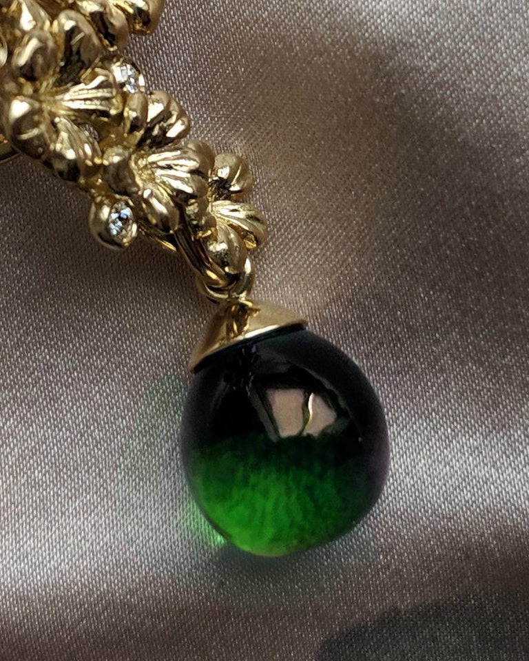 18 Karat Yellow Gold Blossom Transformer Brooch with Diamonds For Sale ...