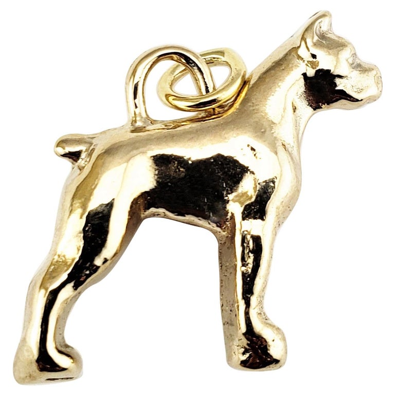 18 Karat Yellow Gold Boxer Dog Charm For Sale at 1stDibs