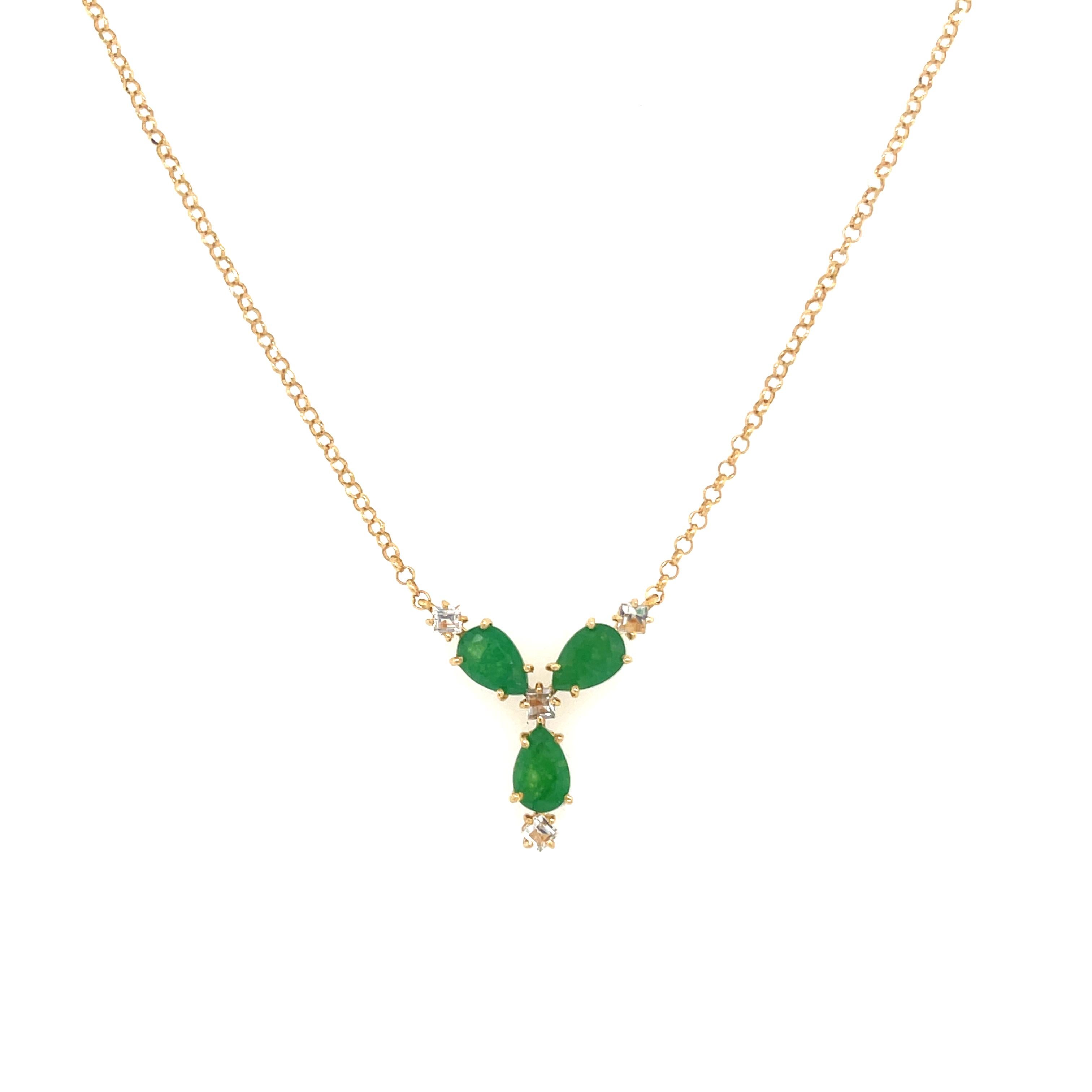 18 Karat Yellow Gold Brazilian Aquarela Gemstone Pendant Necklace For ...