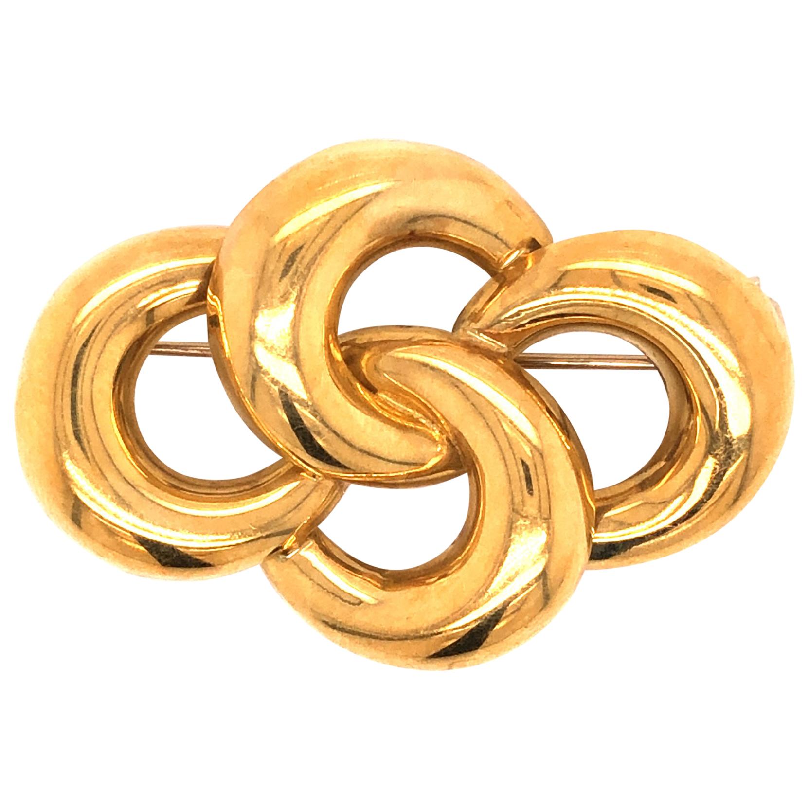 18 Karat Gold Brooch For Sale at 1stDibs